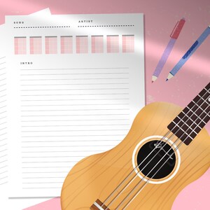 Ukulele Blank Tabs & Chords Chart Instant Download Blank Sheet Music ...