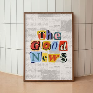 Aesthetic Christian Wall Art, Good News Wall Art, Newspaper Scrapbook ...