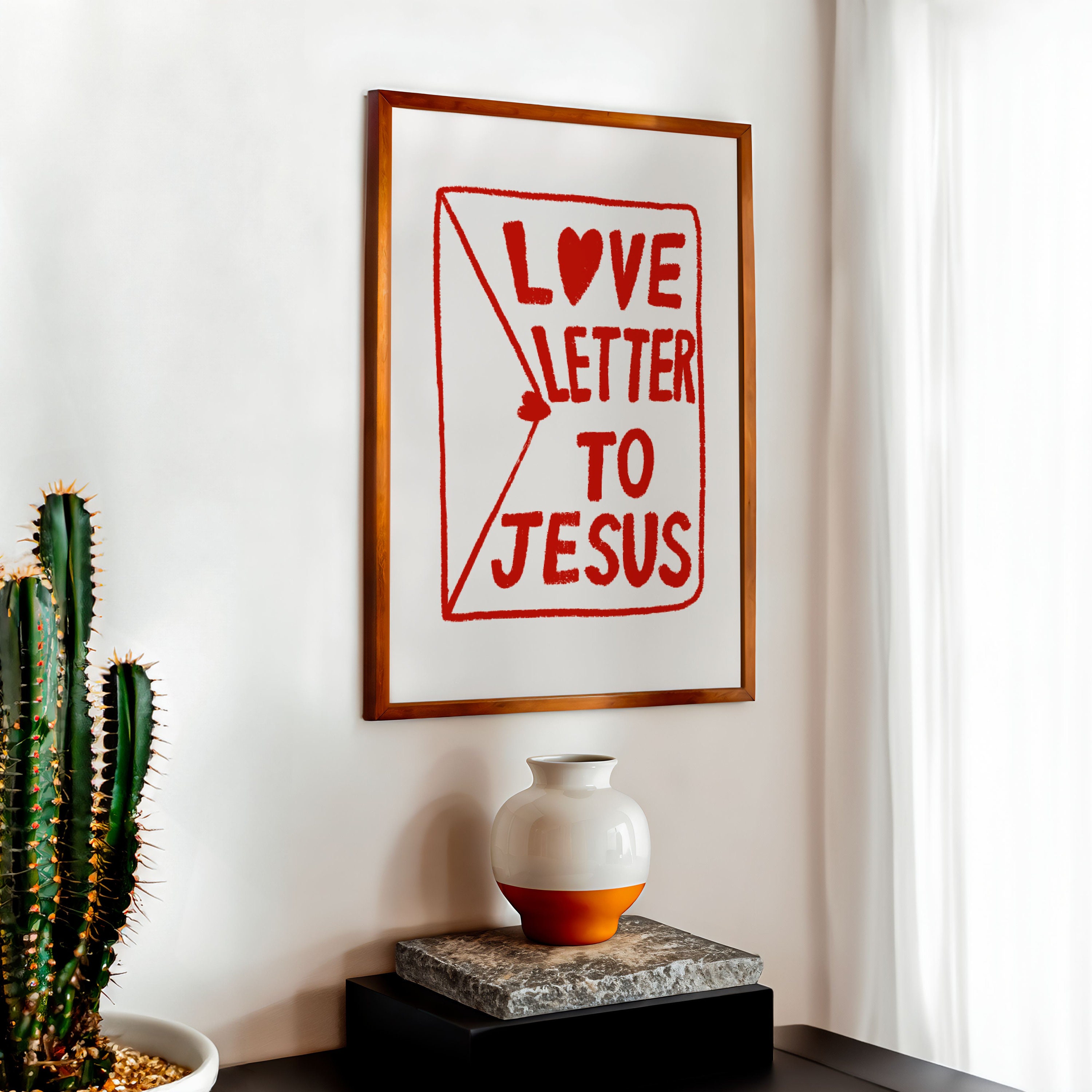 Love Letter to Jesus Christian Coquette Wall Art, Aesthetic Christian ...
