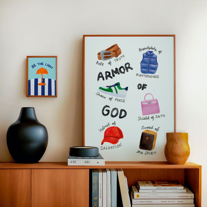 Armor of God Aesthetic Christian Wall Art, Ephesians 6 Modern Bible ...