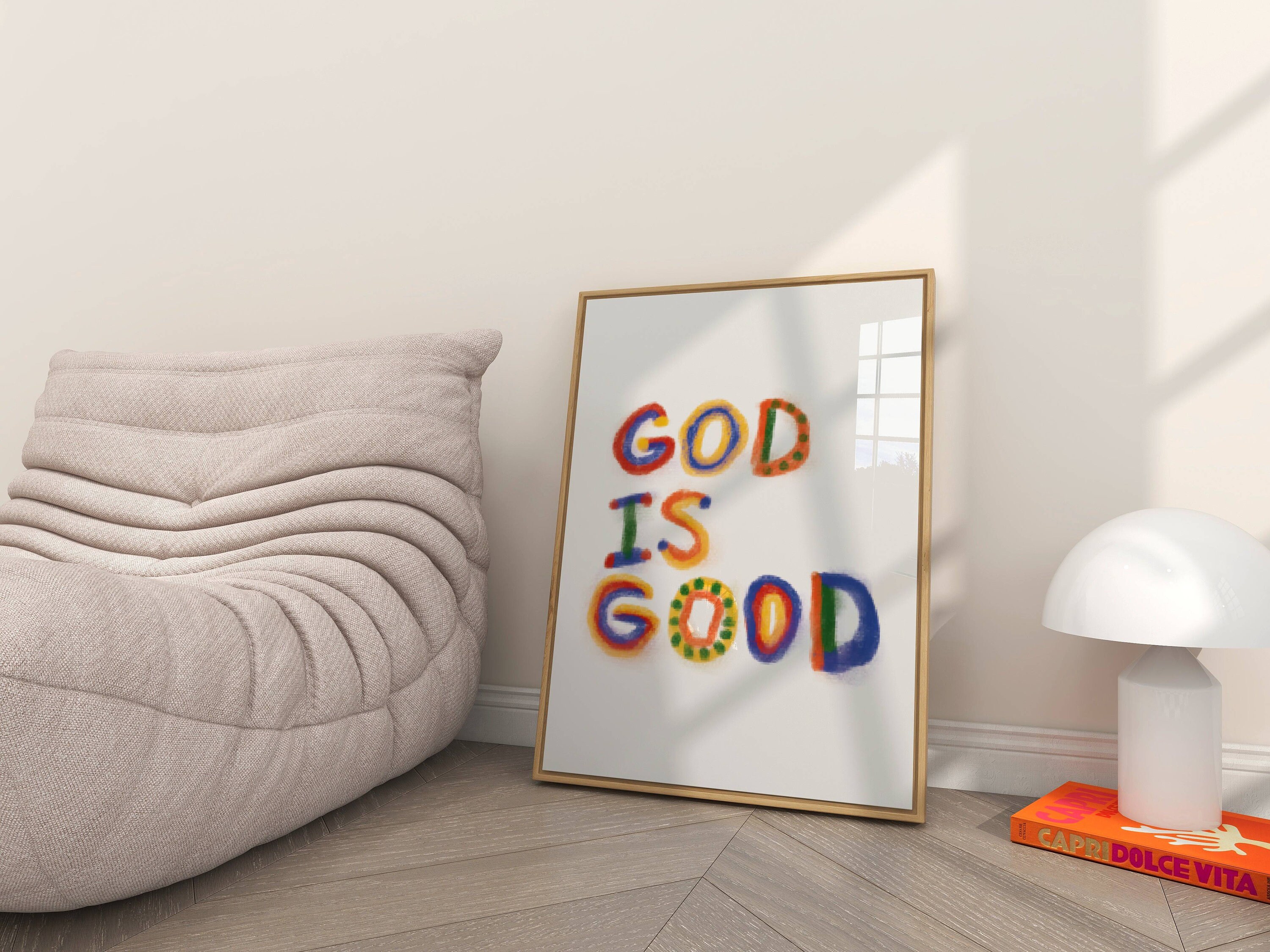 God is Good Aesthetic Christian Wall Art, Modern Christian Art Print ...