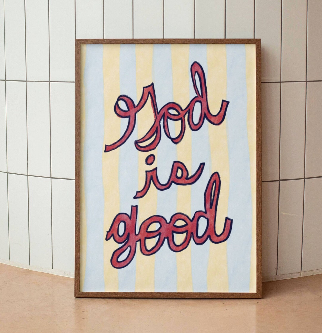 God is Good Aesthetic Christian Wall Art, Pastel Modern Christian Art ...
