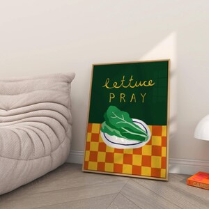 Lettuce Pray Christian Humor Funny Christian Wall Art, Aesthetic ...