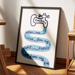 Psalm 51:2 Wash Me Clean Modern Bible Verse Wall Art, Aesthetic ...