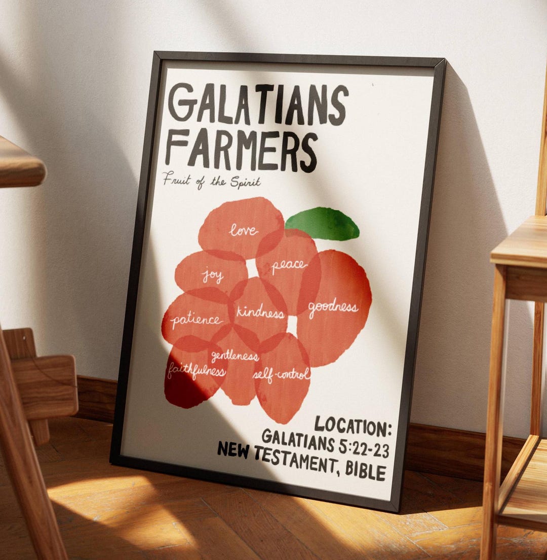 Fruit of the Spirit Retro Aesthetic Christian Wall Art Galatians 5:22 ...