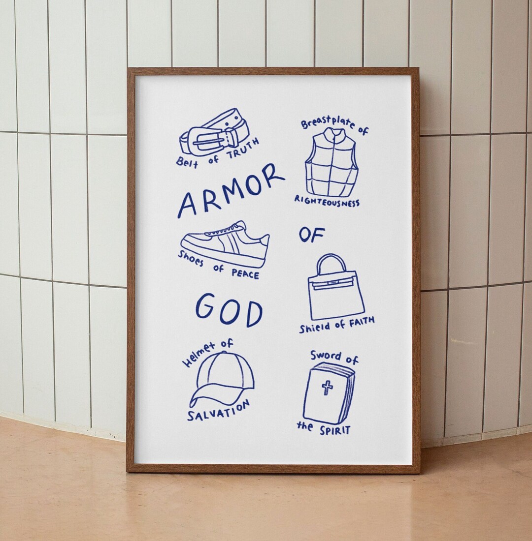 Armor of God Aesthetic Christian Wall Art Ephesians 6 Modern Bible ...