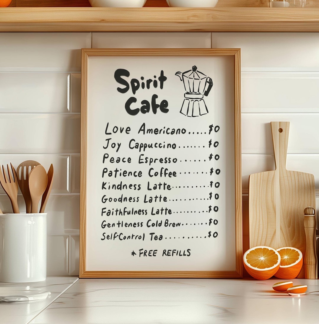 Fruit of the Spirit Cafe Aesthetic Christian Wall Art, Galatians 5:22 ...