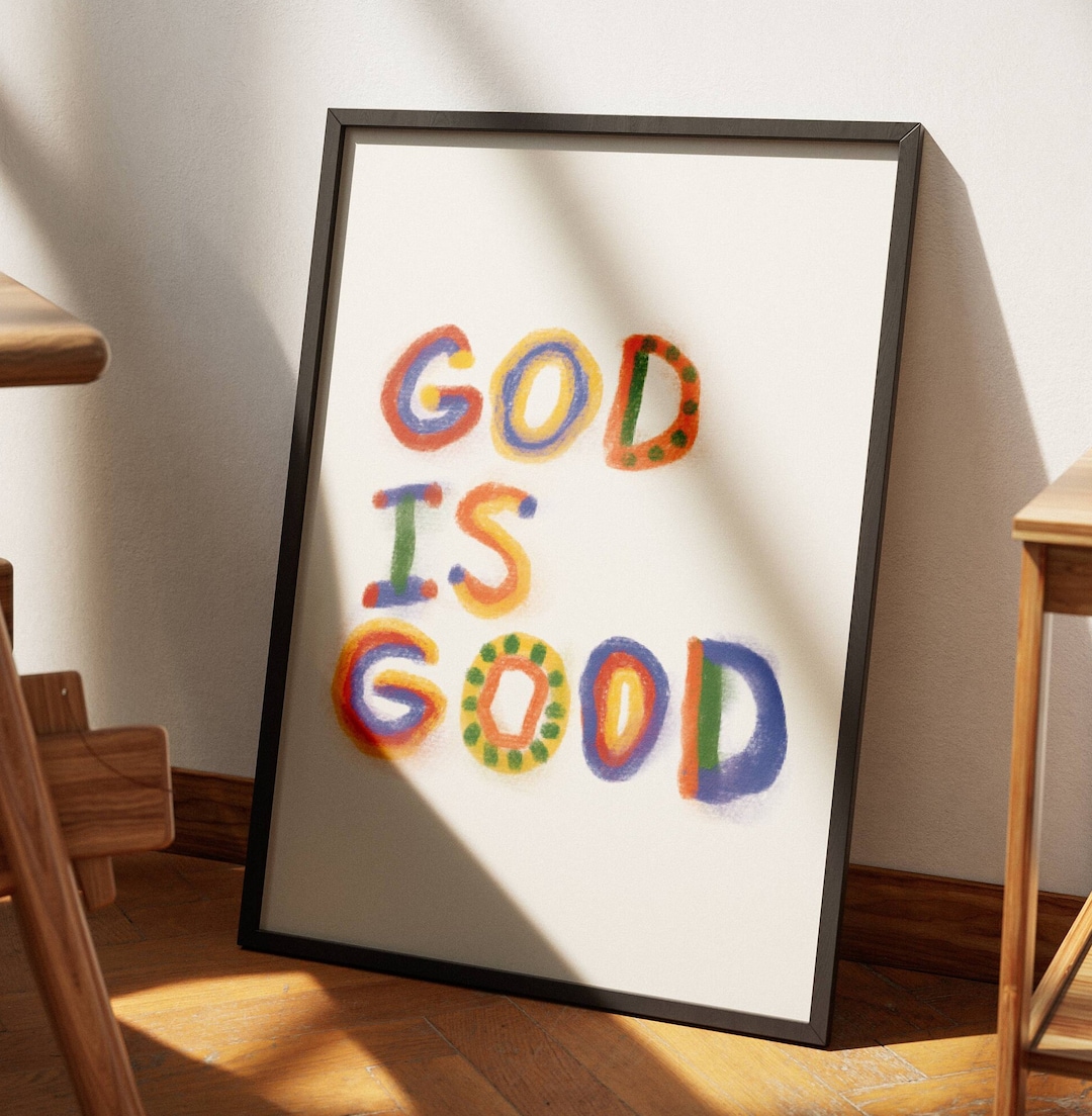 God is Good Aesthetic Christian Wall Art, Modern Christian Art Print ...