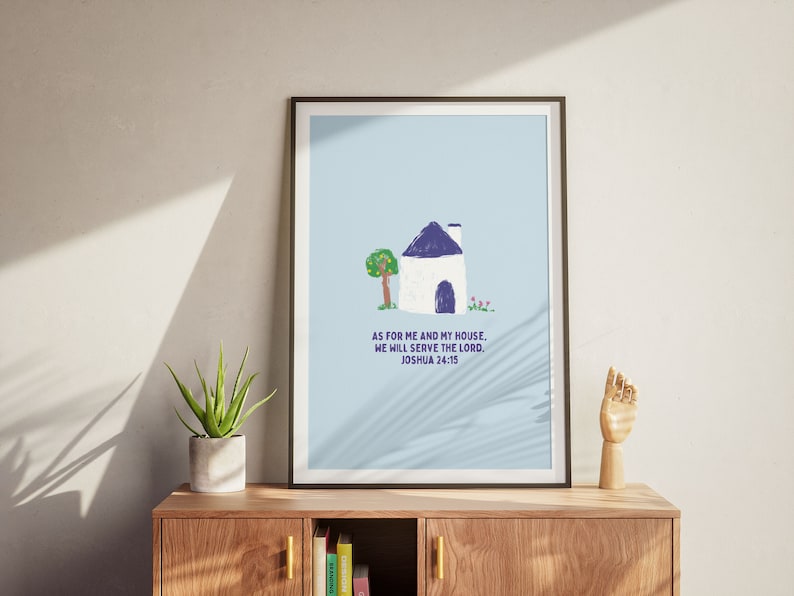 Joshua 24:15 Modern Bible Verse Art, as for Me and My House We Will ...