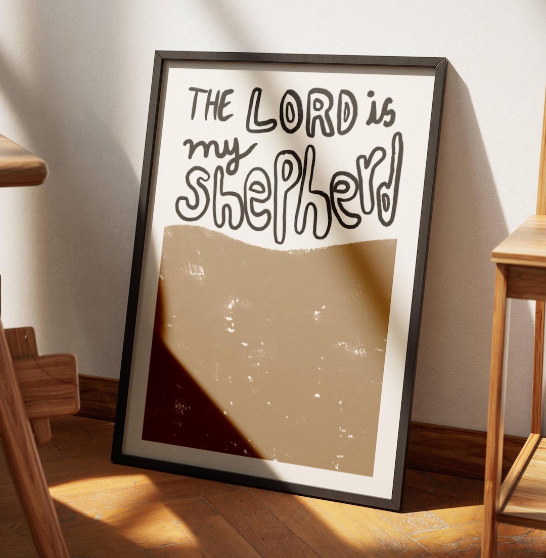 Lord is My Shepherd Aesthetic Christian Wall Art, Psalm 23:1 Modern ...