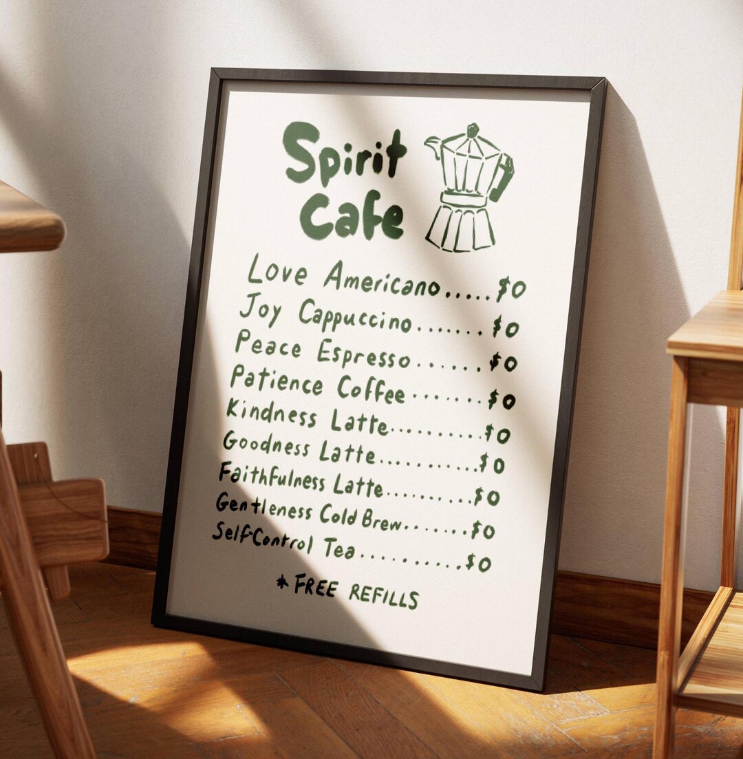 Fruit of the Spirit Cafe Aesthetic Christian Wall Art, Galatians 5:22 ...