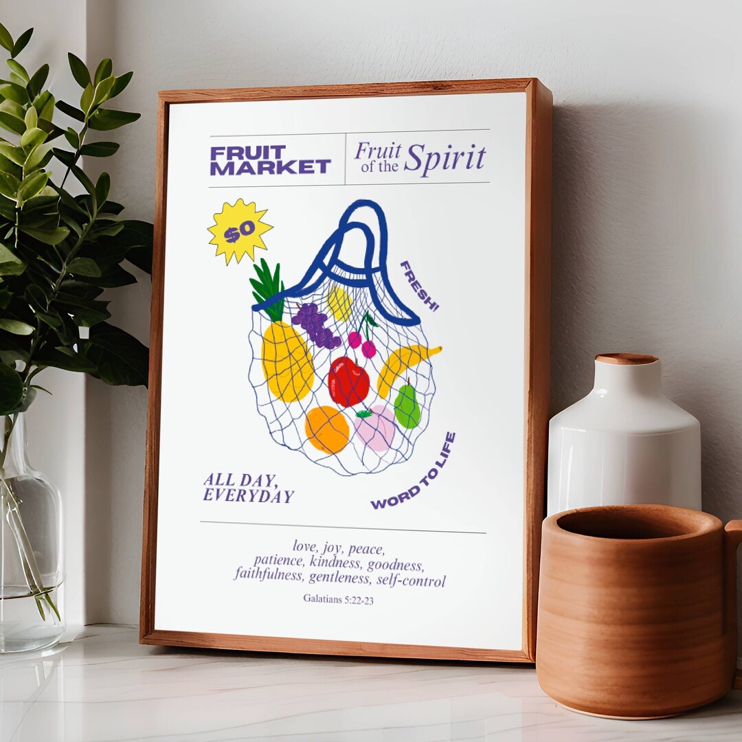Fruit of the Spirit Aesthetic Christian Wall Art Modern Bible Verse ...