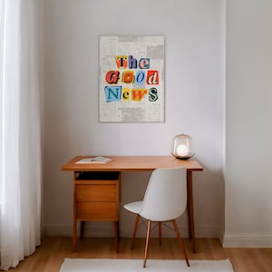 Aesthetic Christian Wall Art, Good News Wall Art, Newspaper Scrapbook ...