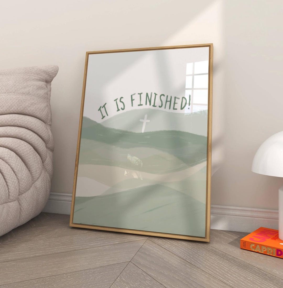It is Finished Modern Bible Verse Art, John 19:30 Biblical Scripture ...