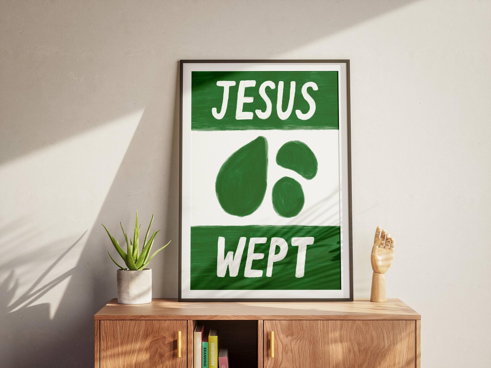 Jesus Wept Retro Aesthetic Christian Wall Art, John 11:35 Modern Bible ...