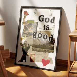 God is Good Aesthetic Christian Wall Art Scrapbook Collage Print ...