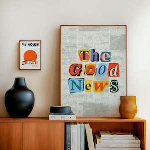 Aesthetic Christian Wall Art, Good News Wall Art, Newspaper Scrapbook ...