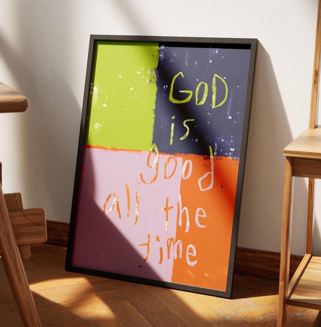 God is Good All the Time Aesthetic Christian Wall Art, Modern Christian ...