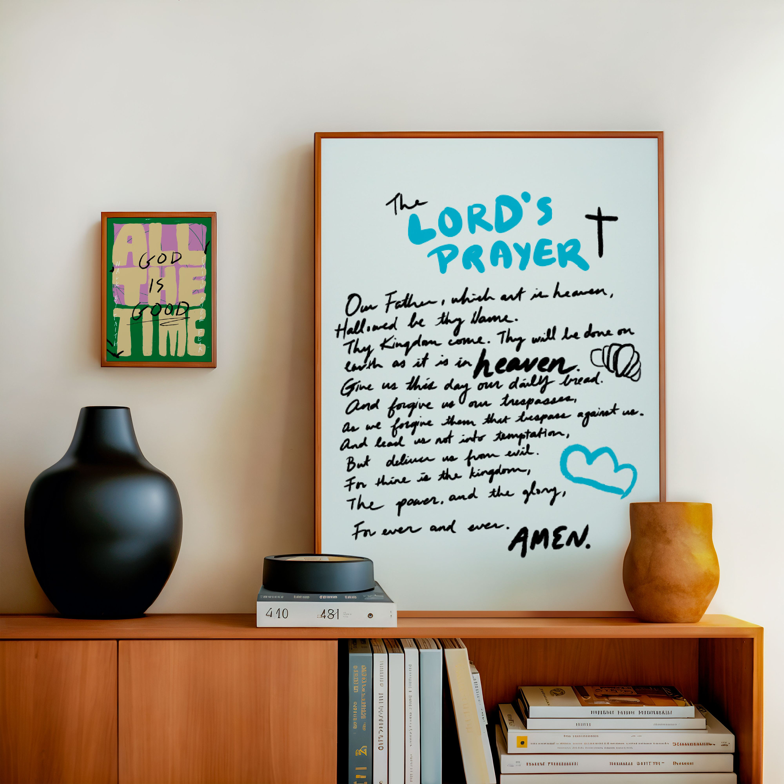 The Lord's Prayer Modern Bible Verse Wall Art, Aesthetic Christian Art ...