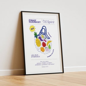 Fruit of the Spirit Aesthetic Christian Wall Art Modern Bible Verse ...