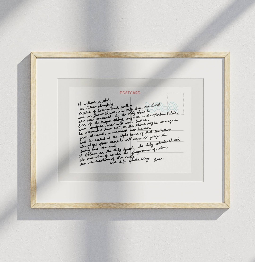 Apostle's Creed Horizontal Modern Bible Verse Wall Art Postcard ...