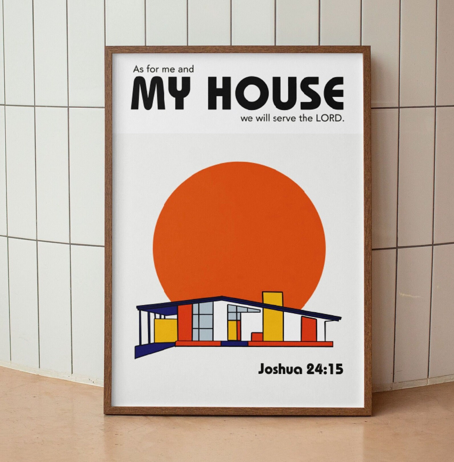 Joshua 24:15 Modern Bible Verse Art, Bauhaus Wall Art, as for Me and My ...