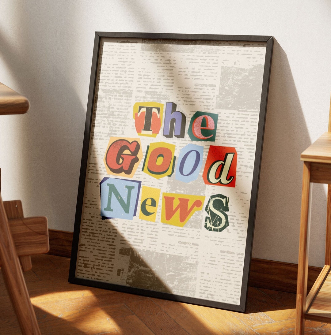 Aesthetic Christian Wall Art, Good News Wall Art, Newspaper Scrapbook ...