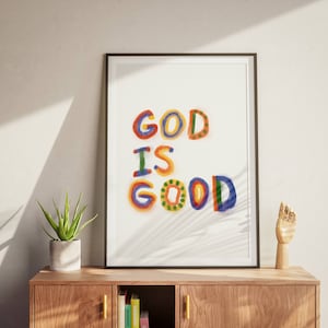 God is Good Aesthetic Christian Wall Art, Modern Christian Art Print ...