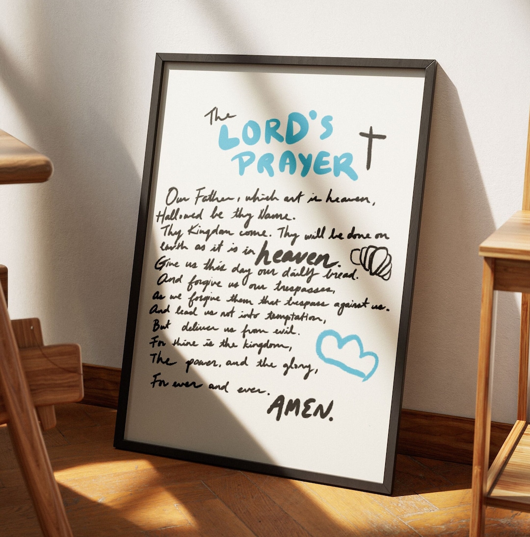 The Lord's Prayer Modern Bible Verse Wall Art, Aesthetic Christian Art ...