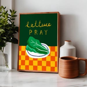 Lettuce Pray Christian Humor Funny Christian Wall Art, Aesthetic ...