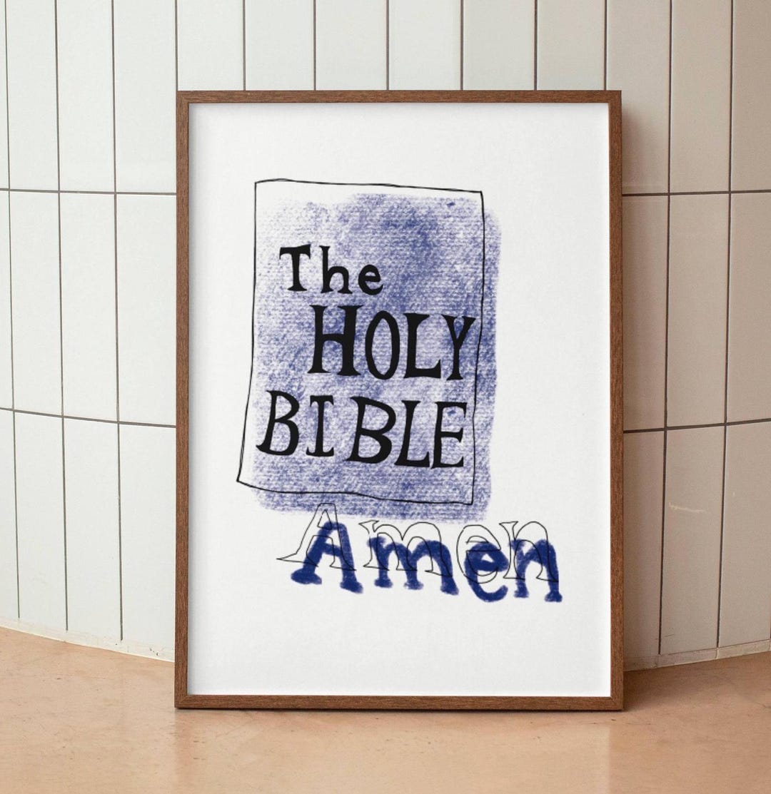 Holy Bible Amen Aesthetic Christian Wall Art, Modern Christian Art ...
