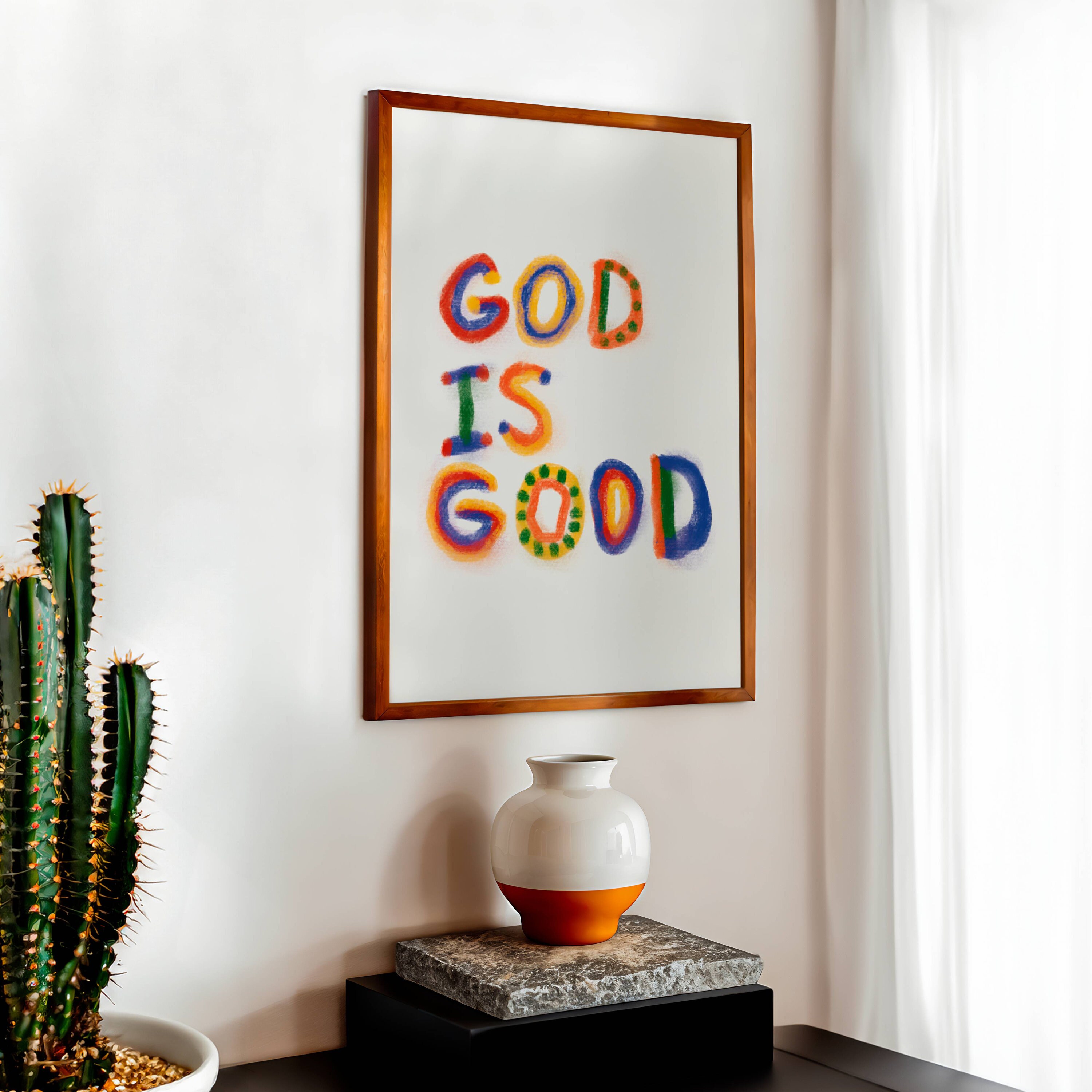 God is Good Aesthetic Christian Wall Art, Modern Christian Art Print ...