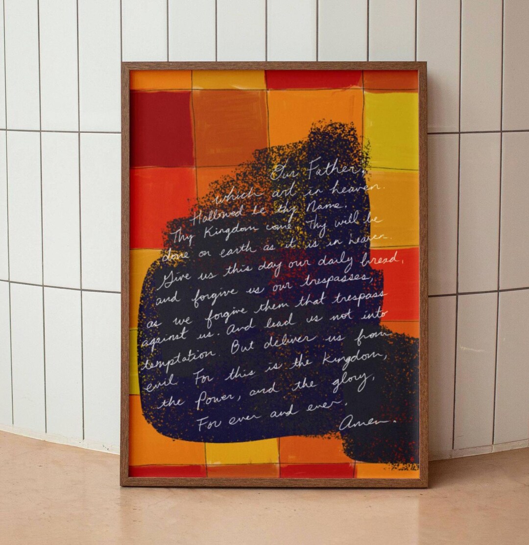The Lord's Prayer Modern Bible Verse Wall Art, Retro Aesthetic ...