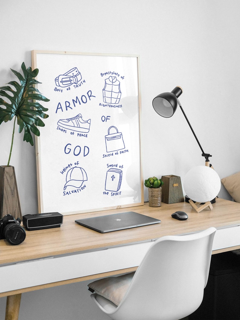 Armor of God Aesthetic Christian Wall Art Ephesians 6 Modern Bible ...