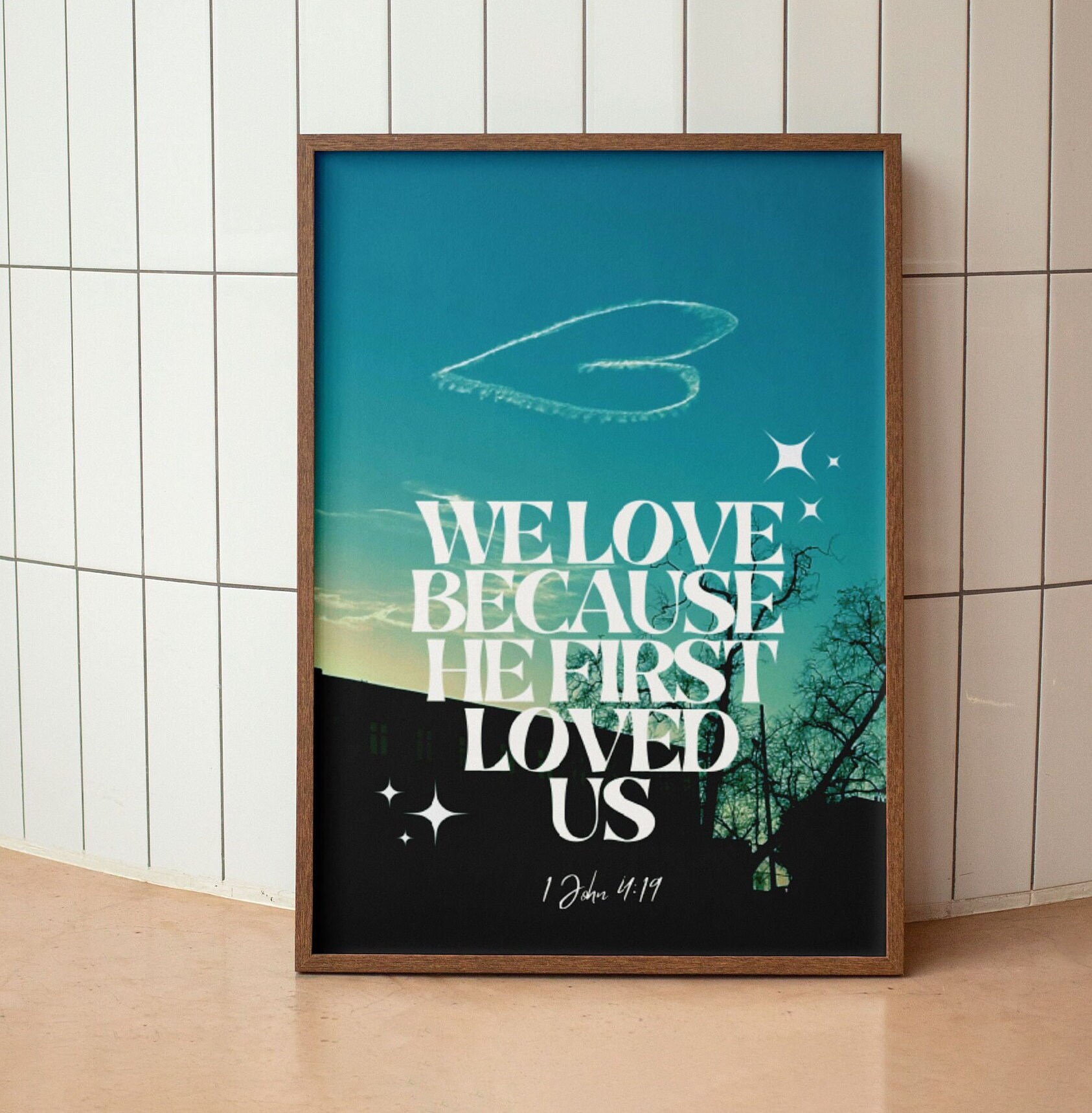 Modern Christian Biblical Scripture Wall Art 1 JOHN 4 Aesthetic ...