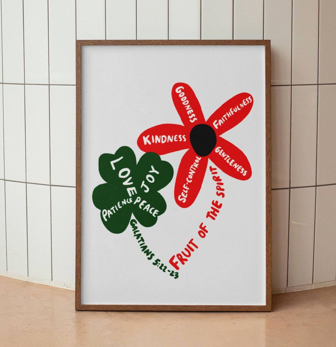 Fruit of the Spirit Retro Aesthetic Christian Wall Art, Galatians 5:22 ...