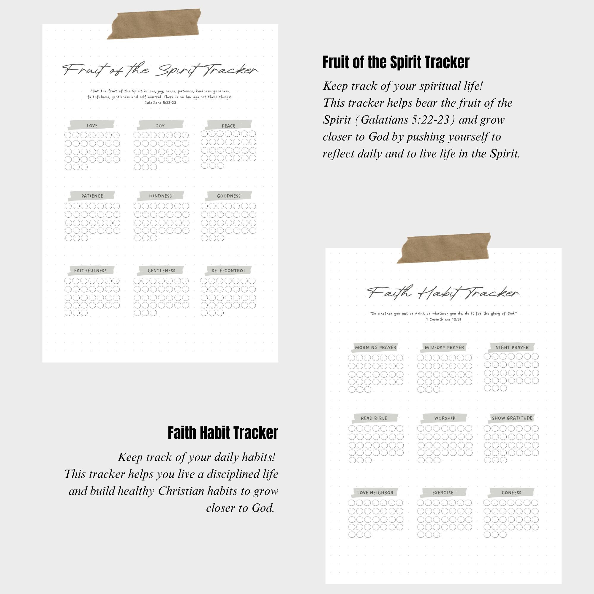Christian Habit Tracker Printable Faith Habit Tracker Template Daily ...