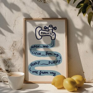 Psalm 51:2 Wash Me Clean Modern Bible Verse Wall Art, Aesthetic ...