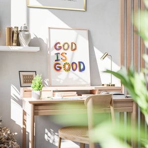 God is Good Aesthetic Christian Wall Art, Modern Christian Art Print ...