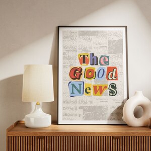 Aesthetic Christian Wall Art, Good News Wall Art, Newspaper Scrapbook ...
