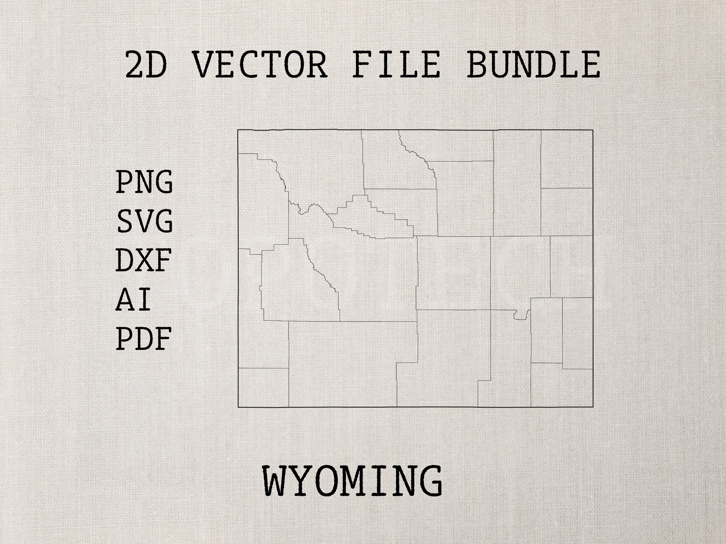 Wyoming 2D Vector File Bundle - Etsy