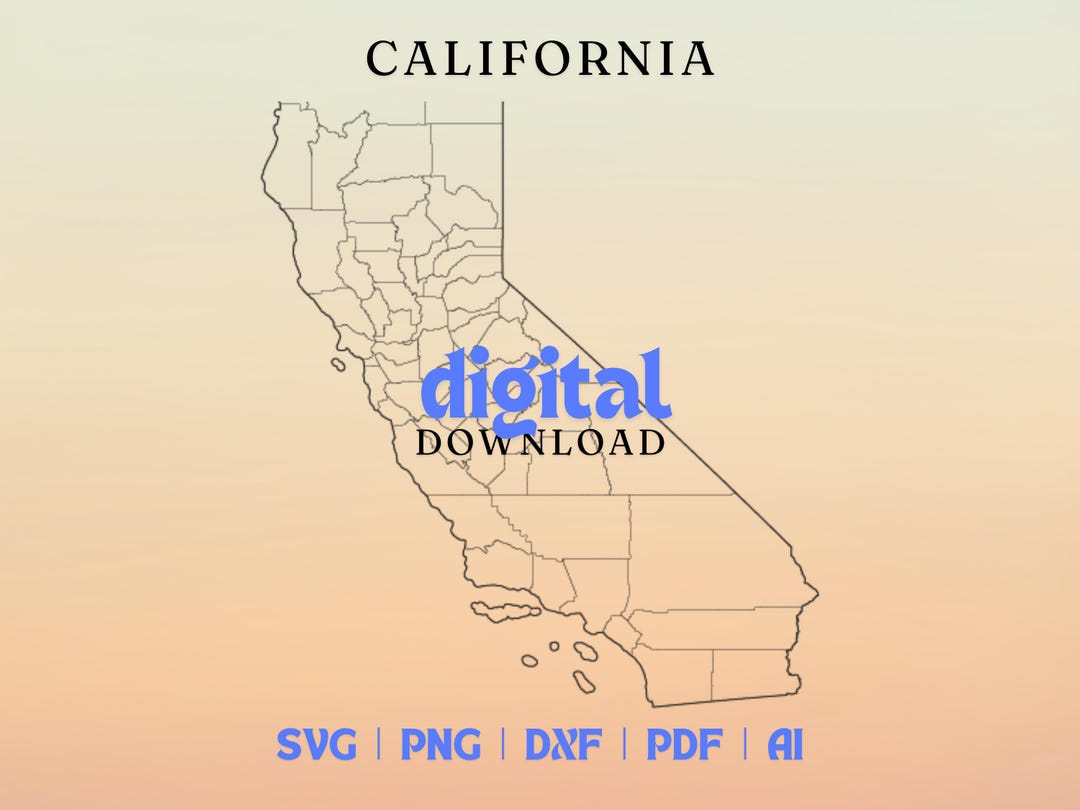 California 2D Vector File Bundle - Etsy