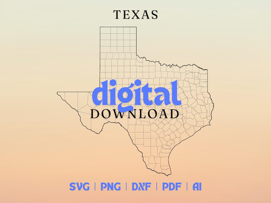 Texas 2D Vector File Bundle - Etsy