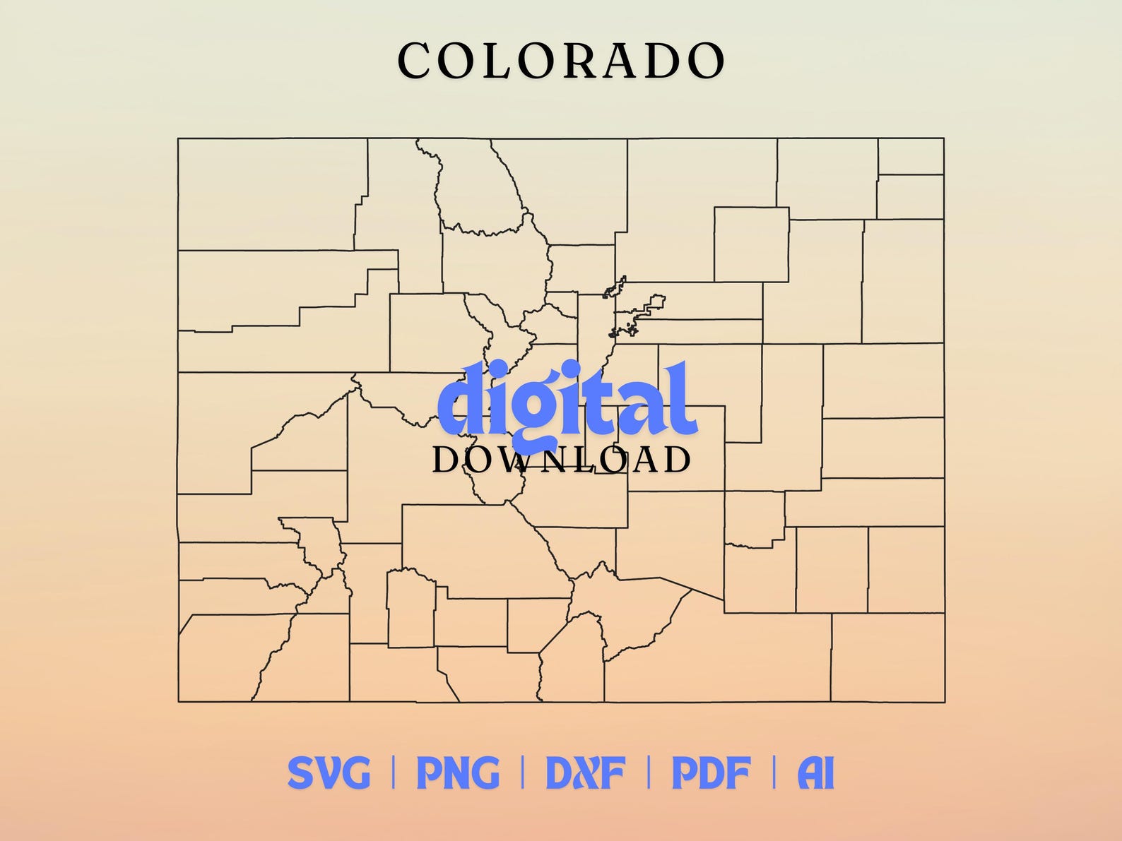 Colorado 2D Vector File Bundle - Etsy