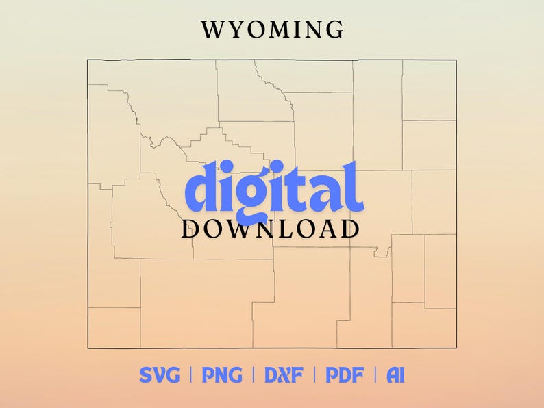 Wyoming 2D Vector File Bundle - Etsy
