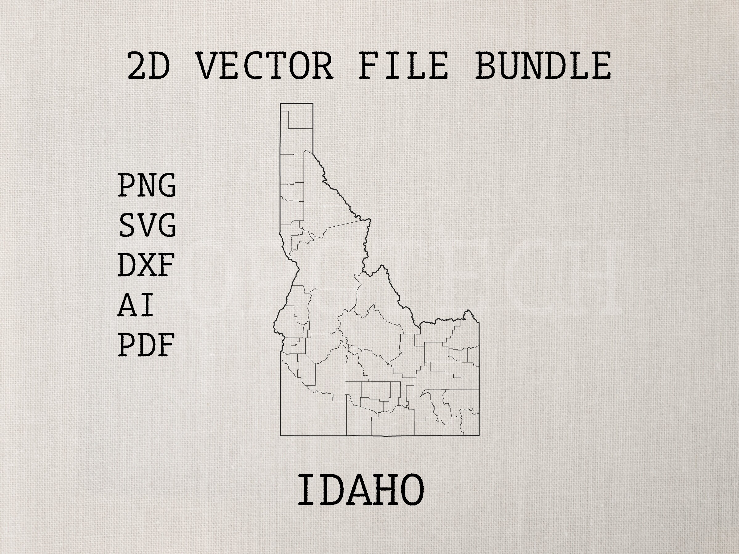 Idaho 2D Vector File Bundle - Etsy
