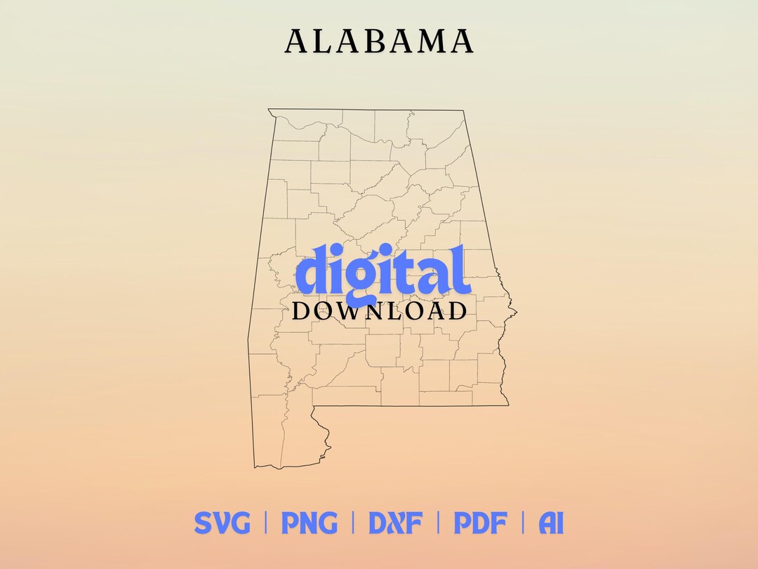 Alabama 2D Vector File Bundle - Etsy