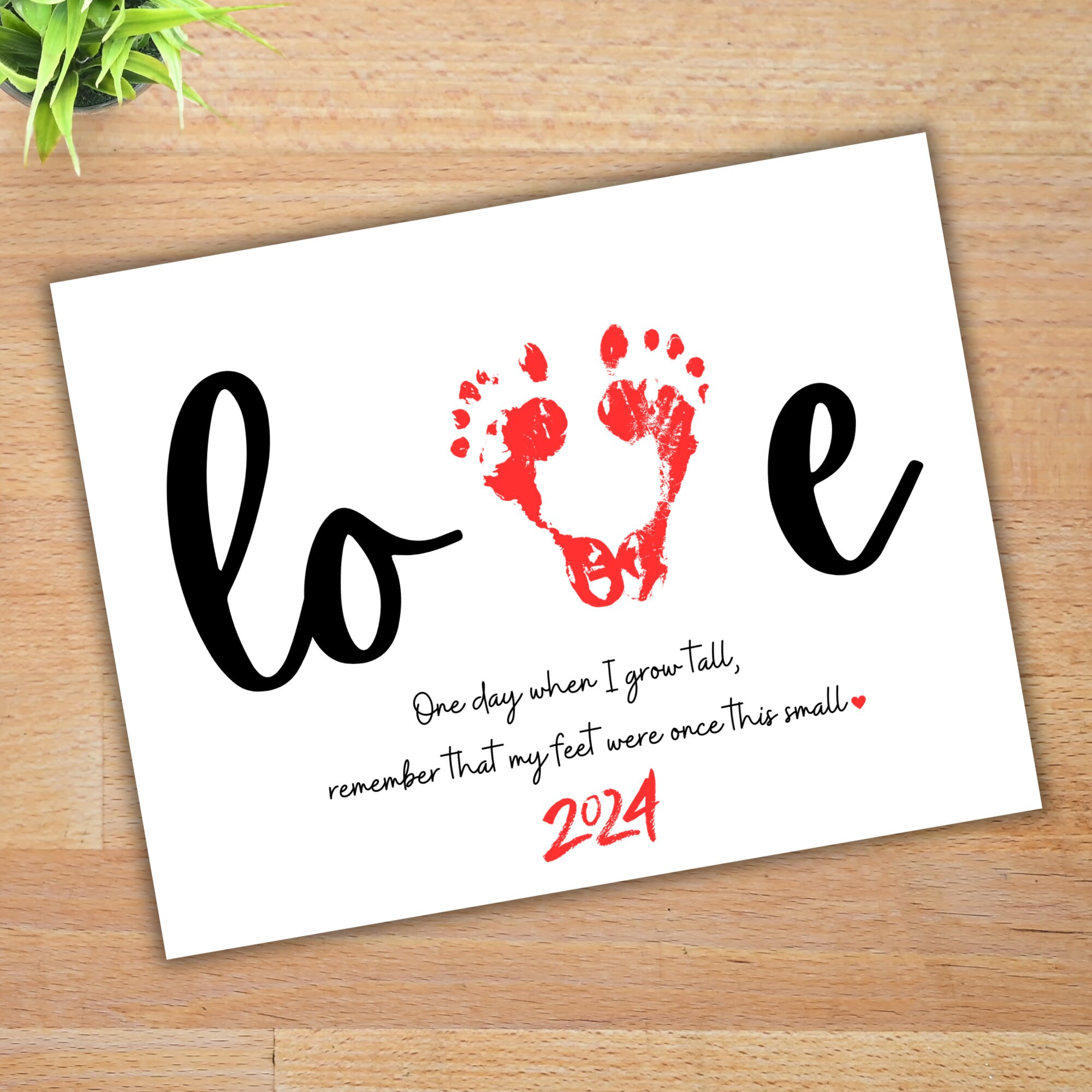 Love Footprint Art, Valentine's Day Footprint Craft, Valentine's Day ...