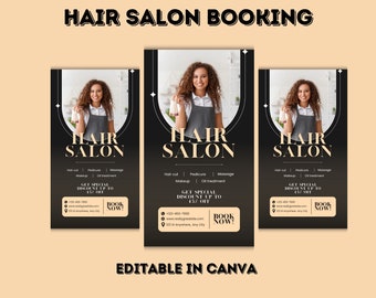 Beauty Salon Flyer: Canva Editable Template for Stylish Promotions ...