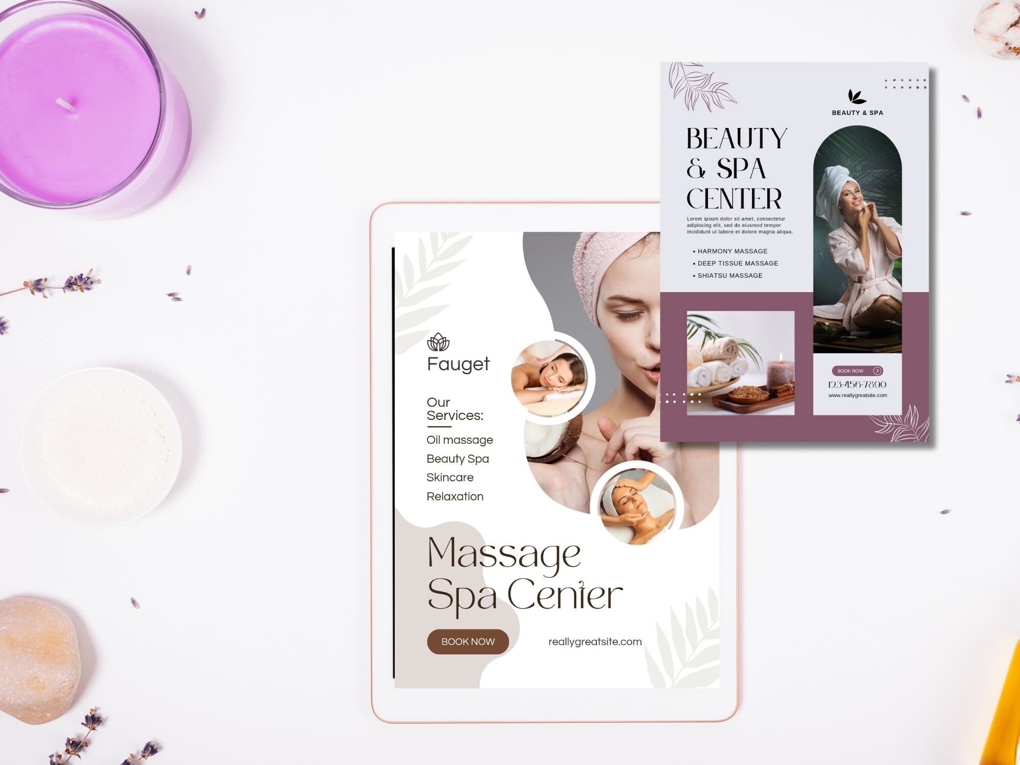Beauty and Spa Template Flyer, Canva Editable Template for Luxurious ...
